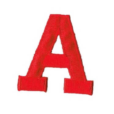 Alphabet Letter - X - Color Red - 2" Block Style - Iron On Embroidered ...