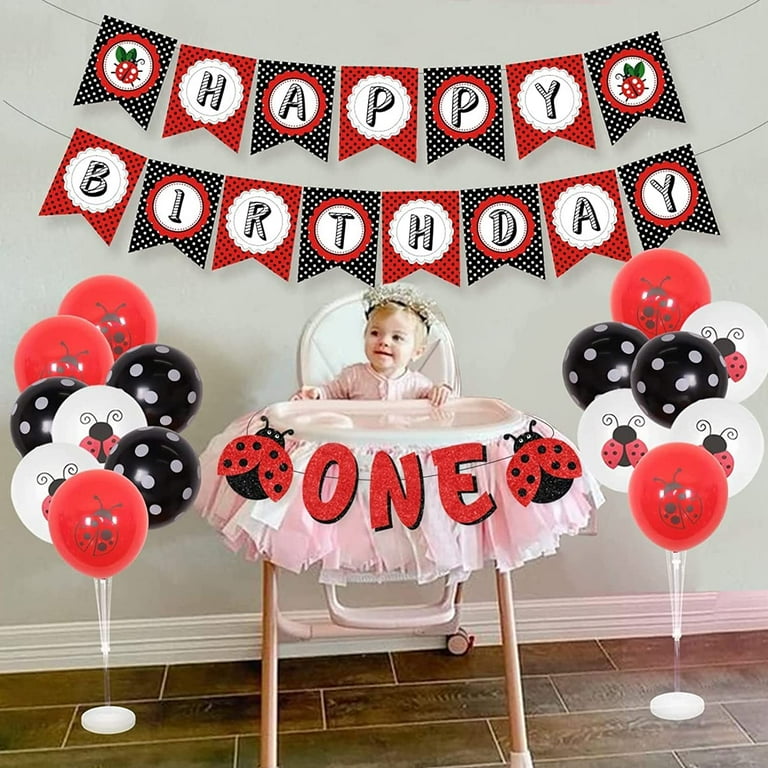 Ladybug Centerpieces For 1st Birthday