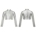 iiniim Girls Sequins Metallic Hip Hop Jazz Dance Crop Tops Long Sleeve ...