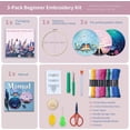 Beginner Embroidery Kit for Teens & - 3-, 19 Stitches, Pre-Stamped ...