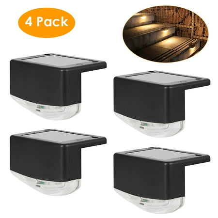 D C 2 V Solar Powered Energy 2 LEDs Step Lamp Stair Light 4 PCS ...