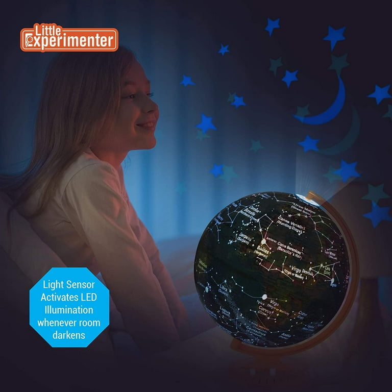 Light Up Globe Exerz 21cm Illuminated Globe - Physical Map Daytime Snow ...