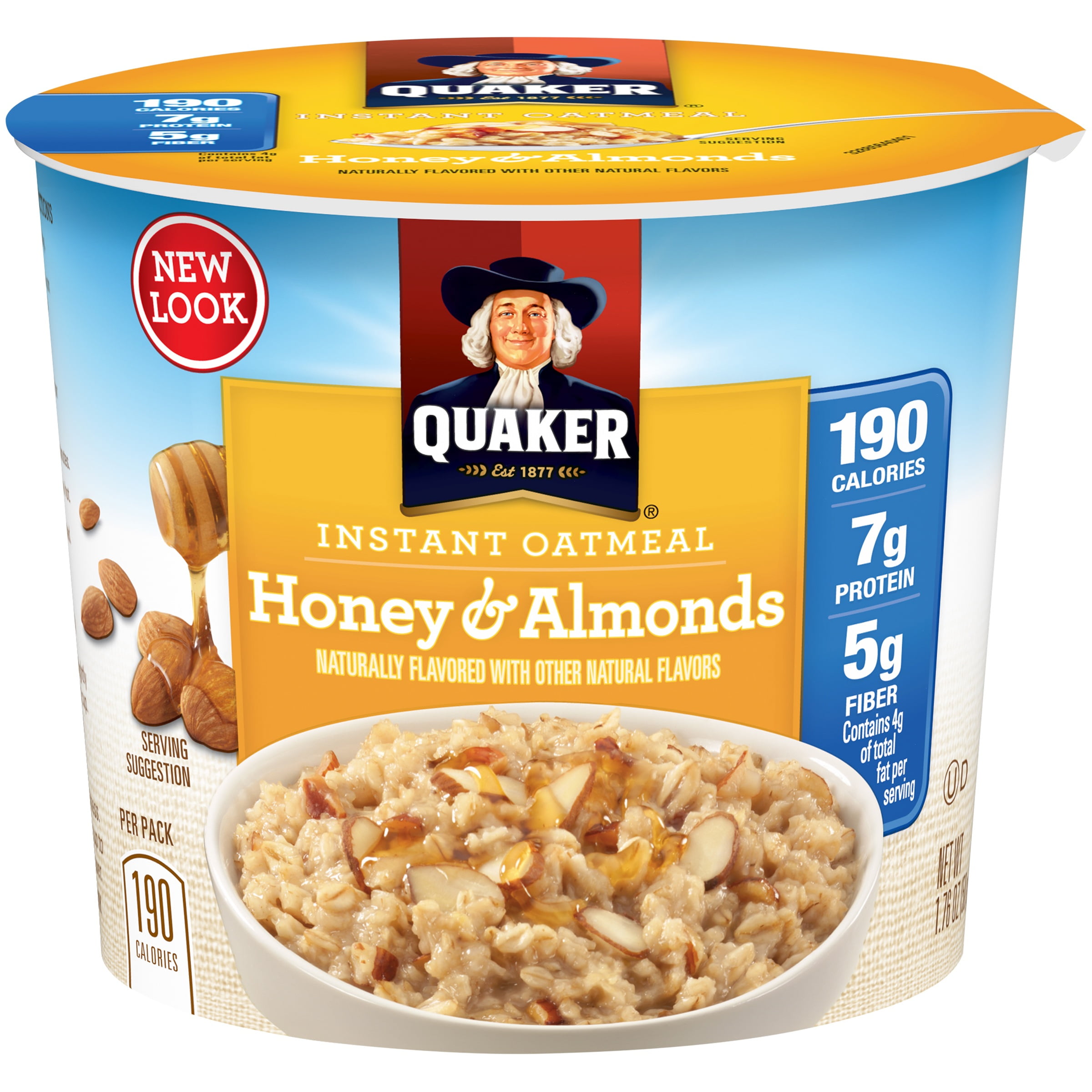  6 Pack Quaker Instant Oatmeal Honey Almond 1 76 Oz Cup Walmart