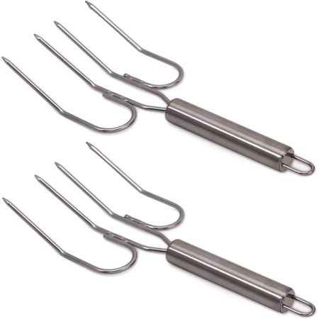Lepai 2-Pack Stainless Steel Turkey Lifter Multi-end Turkey Fork Pork ...