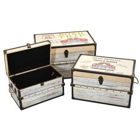 Nearly Natural Classic Car Collection Trunk and Storage Boxes (Set of 3 ...