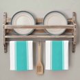 1 Pack Teal Kitchen Towels Stripes Solid Color Decorative Dish Towel ...