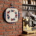 4th of July Round Metal Signs for Outside Patriotic Star Wreath Tin ...