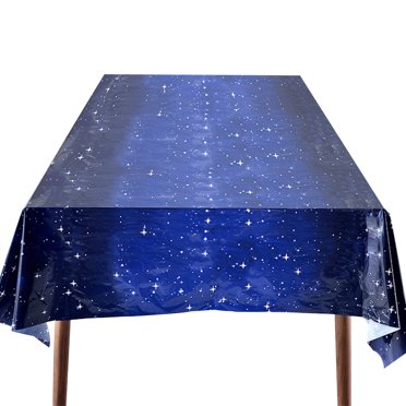 2Pcs Themed Space Tablecloth - Starry Sky Night, Galaxy Table Cover ...