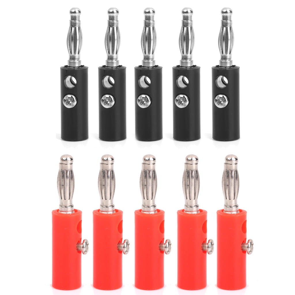 10Pcs 4mm Banana Cable Terminal Binding Post Connectors Black - Walmart.com