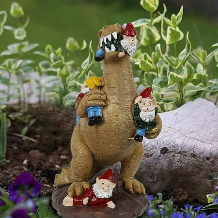 Dinosaur Eating Gnomes Garden Decorations,Waterproof Great Garden Gnome ...