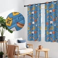 Basketball and Jersey Blue Pattern Blackout Curtains,Triple Weaved ...