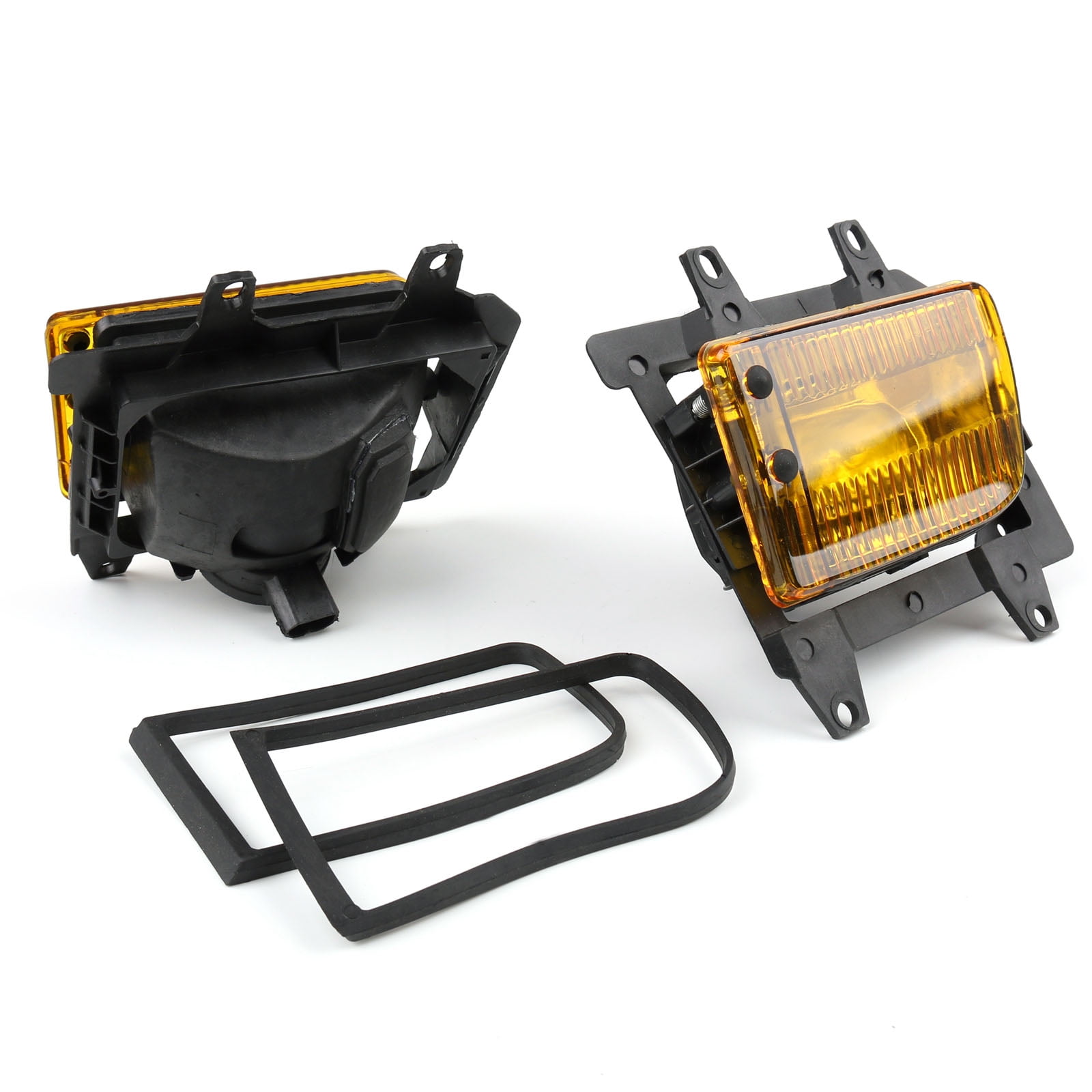 MotorGenic Front Bumper Yellow Fog Lights Plastic Lens Kit For 85-93 ...