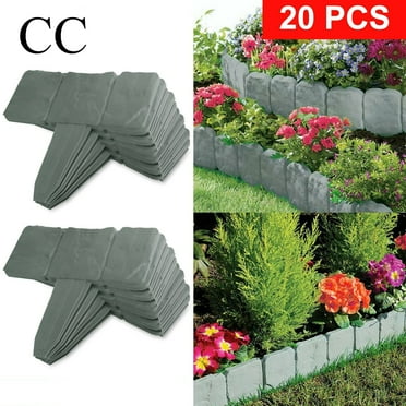 GroundSmart Curb Landscape Edging, 4' Brown Rubber Garden Border, 4 ...