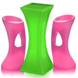 MoNiBloom Set of 3 LED Light Up Bar Table + Stools, 16 Color Changing ...