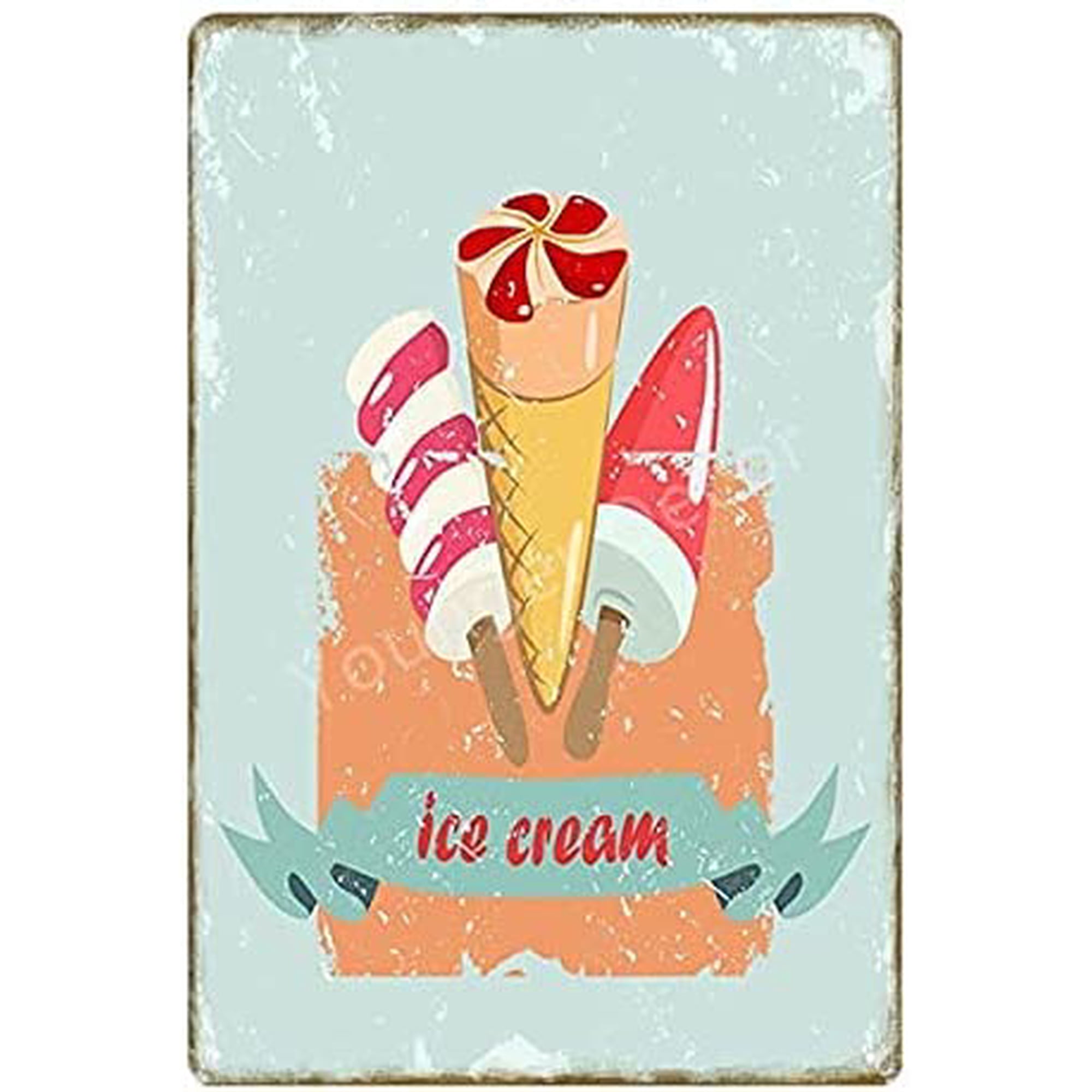 Antique Aluminum Ice Cream Signs