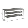BizChair Stainless Steel 18 Gauge Work Table with 2 Undershelves - 72"W ...
