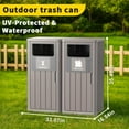 Outdoor Two Barrel Trash Can – Waterproof Resin Garbage Bin with ...