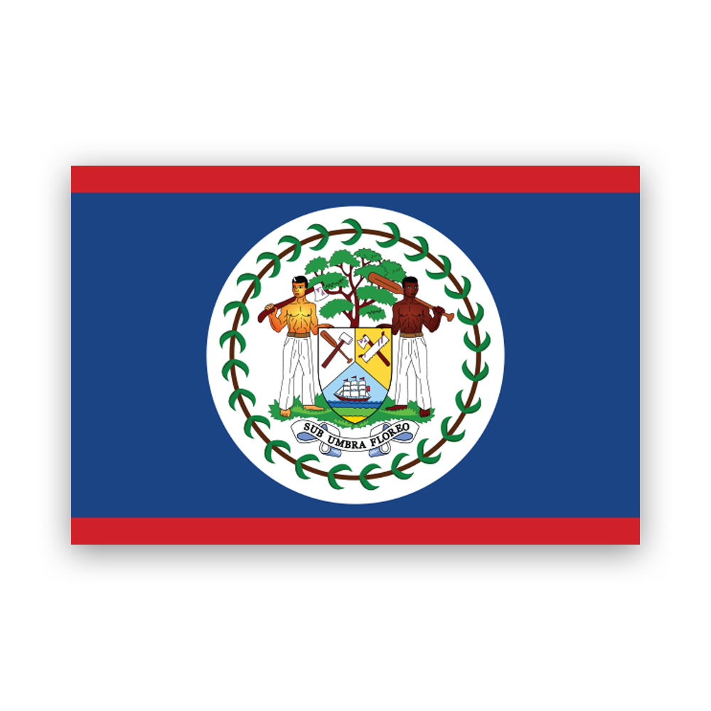 Belizean Flag Sticker Decal - Self Adhesive Vinyl - Weatherproof - Made ...
