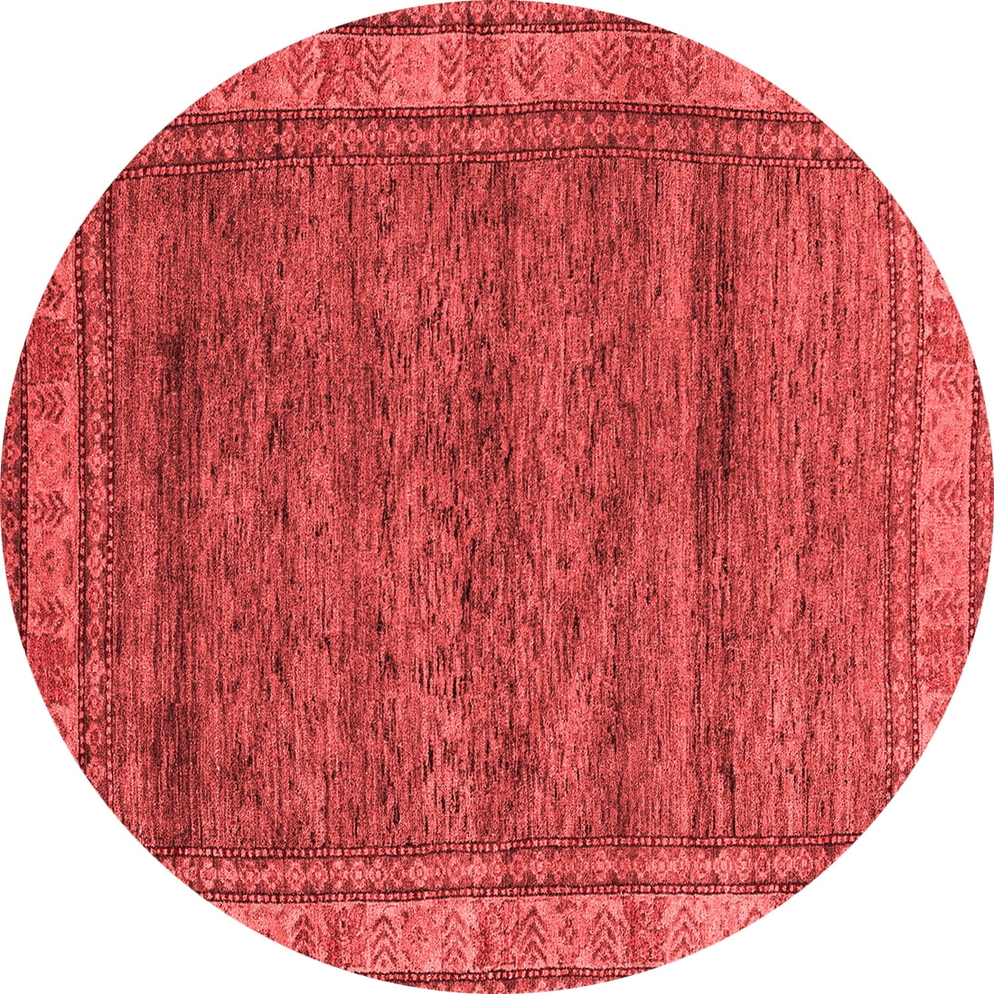 Ahgly Company Indoor Round Abstract Red Modern Area Rugs, 5' Round ...