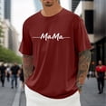 Casual Letter Print Short Sleeve Crew Neck Basic Tee Soft Blend Shirt ...