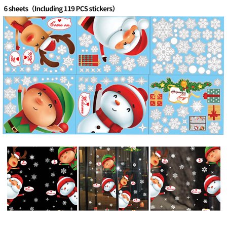 Christmas Window Stickers Removable Static Christmas Decals Traceless ...