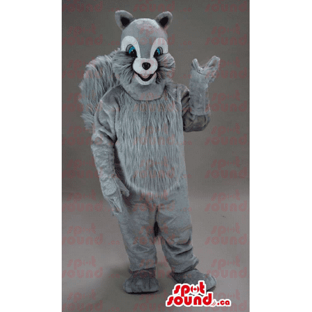 Customised Grey Chipmunk Plush SPOTSOUND Mascot With A Woolly Belly ...