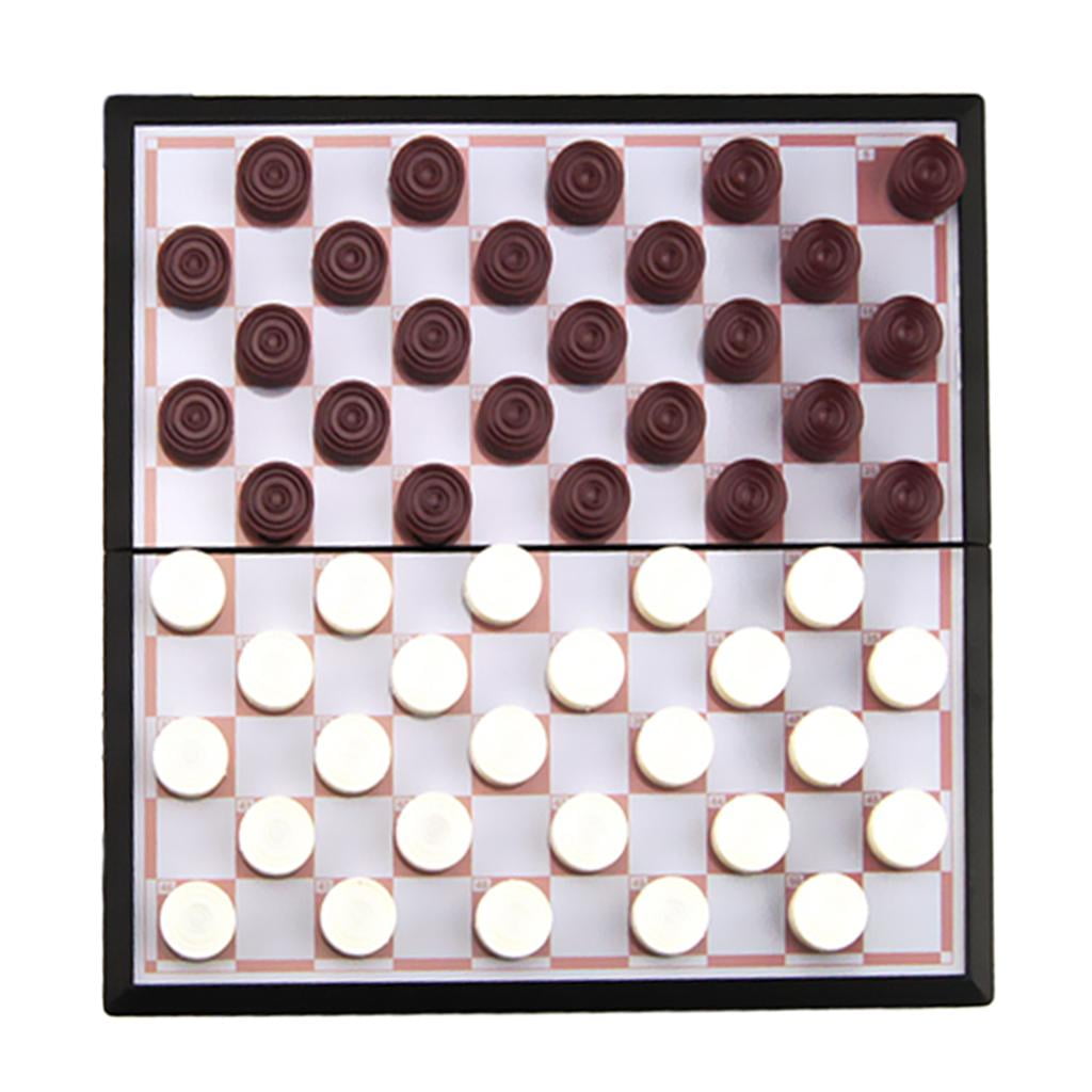 STARTIST Foldable Checkers Set, Chessboard Board Game Draughts ...