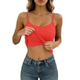 Bbyeadc Tank Tops for Women Built in Bra Basic Adjustable Strap Square ...
