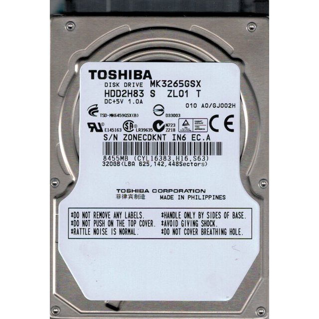 MK3265GSX HDD2H83 S ZL01 T Toshiba 320GB - Walmart.com