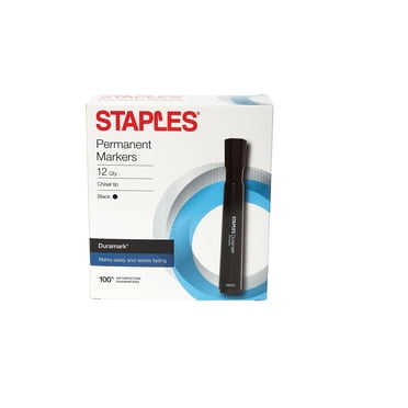 BAZIC Permanent Marker Chisel Tip, Black Color Markers Total 12 Count ...