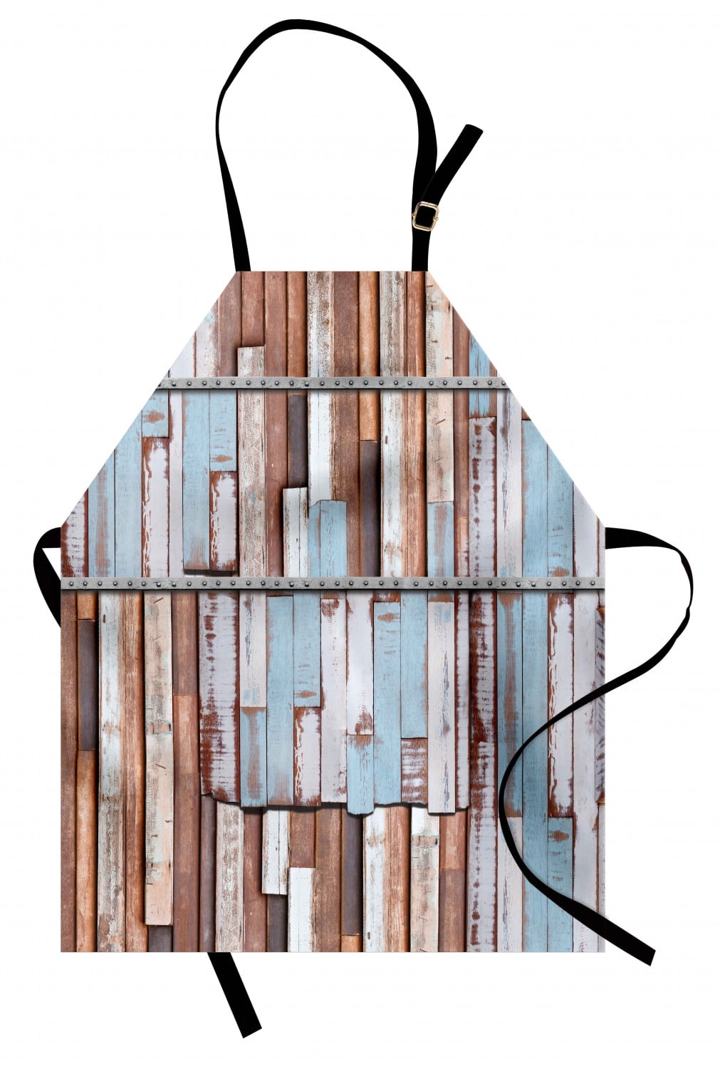 Rustic Apron Nautical Long Wooden Planks Tree Designs on with Rusty ...