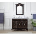 Benton Collection 42" Black Hand-Painted Floral Bathroom Vanity with 3 ...