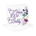 3drose, Happy 100th Birthday in Purple with Purple Flowers, 12 Greeting ...