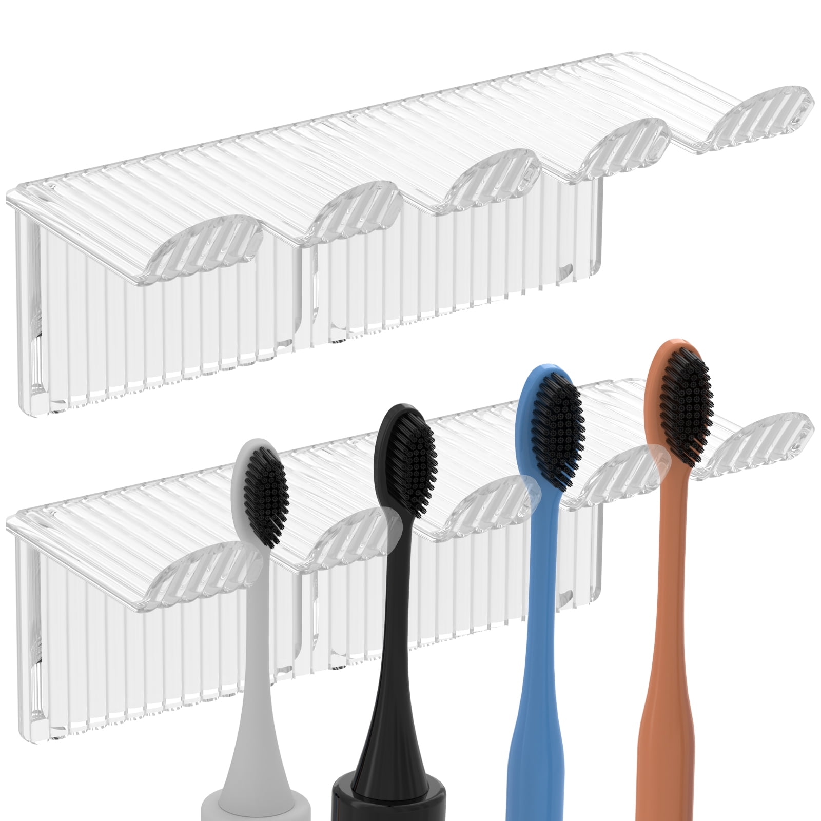 Linkidea 4 Slots Wallmount Toothbrush Holder for Shower, Space Saving ...