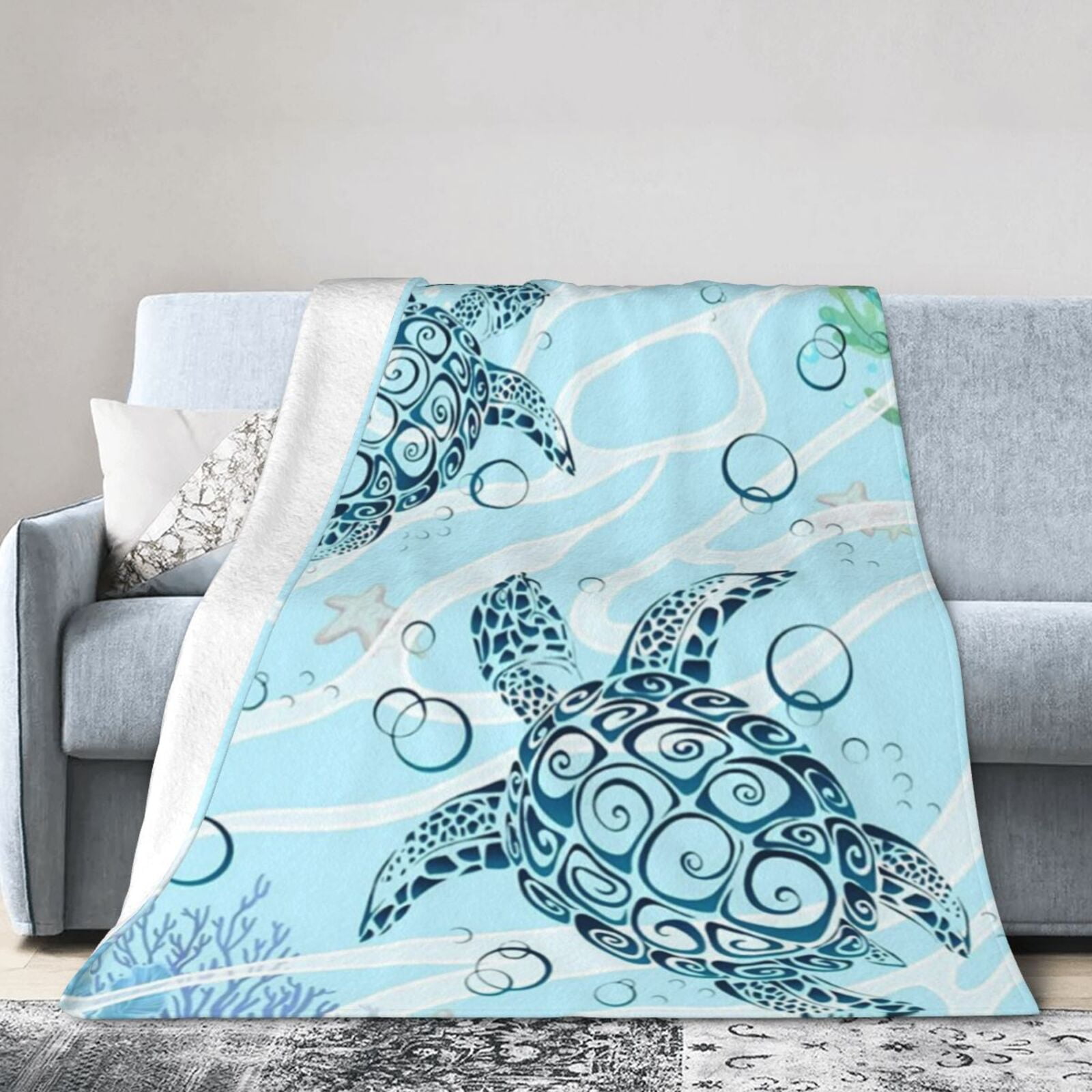 Sea Turtle Blanket Ocean Super Soft Fleece Throw Blanket Cozy Warm ...