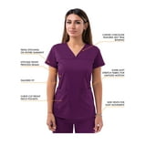 Adar Pro Scrubs For Women - Sweetheart V-Neck Scrub Top - Walmart.com