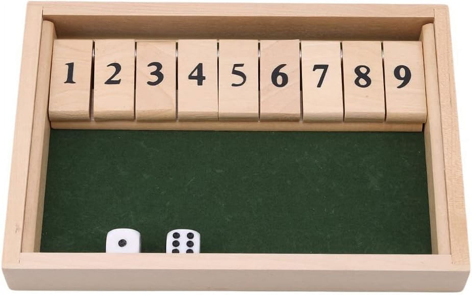 TRAHOO-Shut The Box Game, Shut The Box Dice Game Wooden Classic Board ...