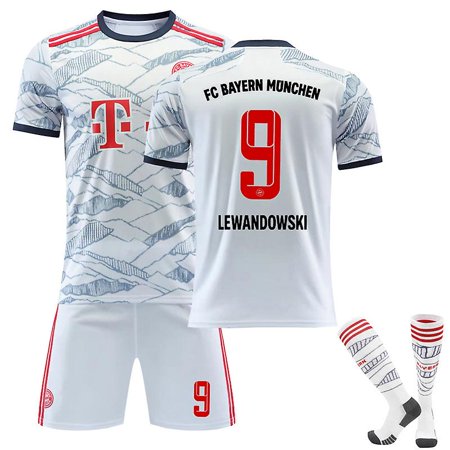 2021/22 Fc Bayern Second Away Off-white Away Shirt #9 Lewandowski Kit ...