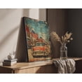 Affixzi Vintage Red Classic Car Americana Street Scene Print, Patriotic ...