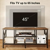 65 Inch TV Stand, 3-Tier Entertainment Center with Open Shelves, Lofka ...