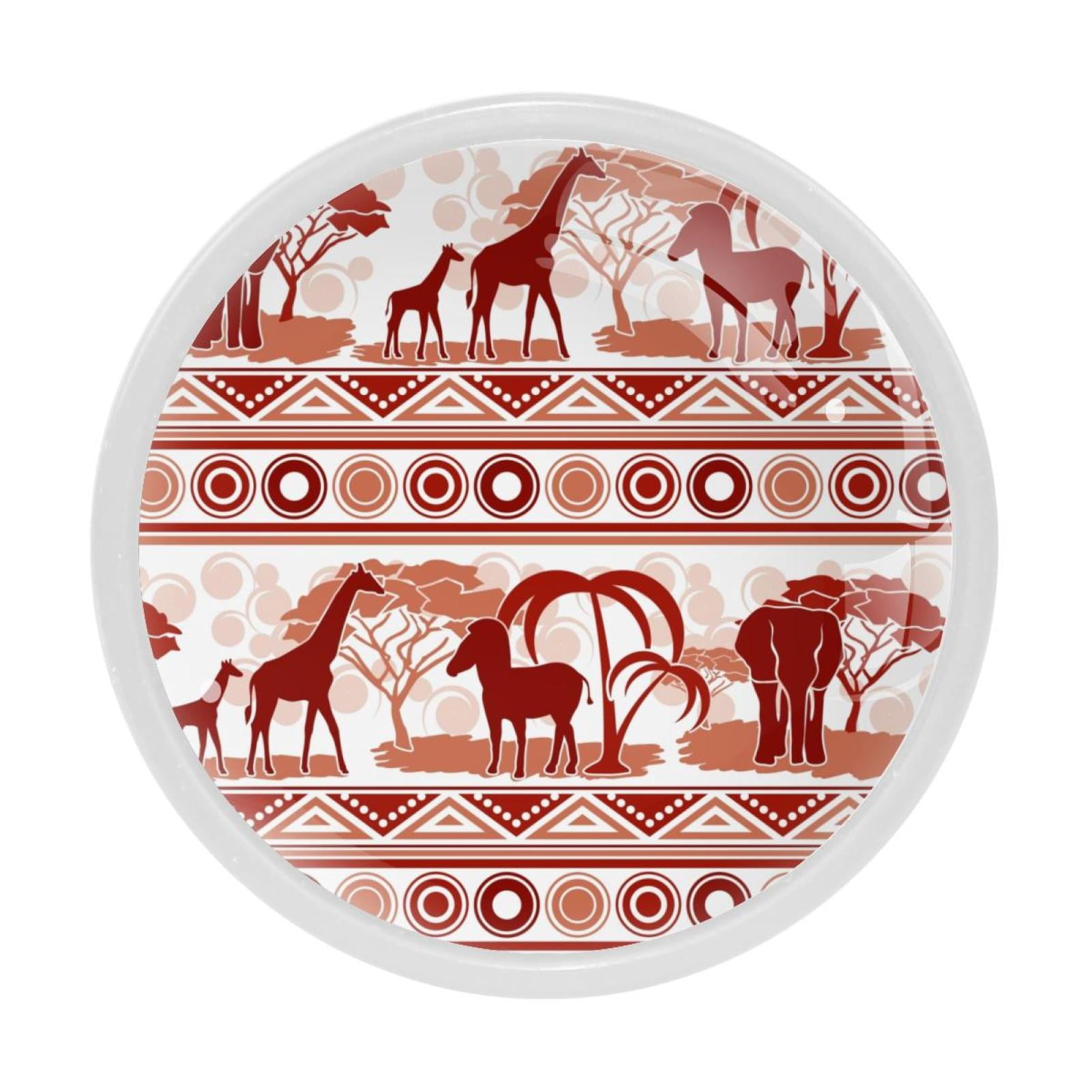 4 Pcs African Red Nature Knobs for Kitchen Cabinet Cupboard Dresser ...