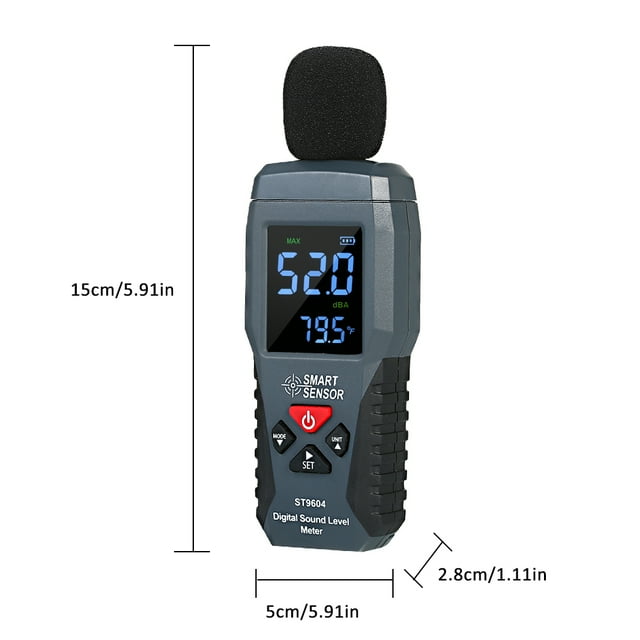 SMART SENSOR Digital Sound Level Meter LCD Display Noise Meter Noise ...