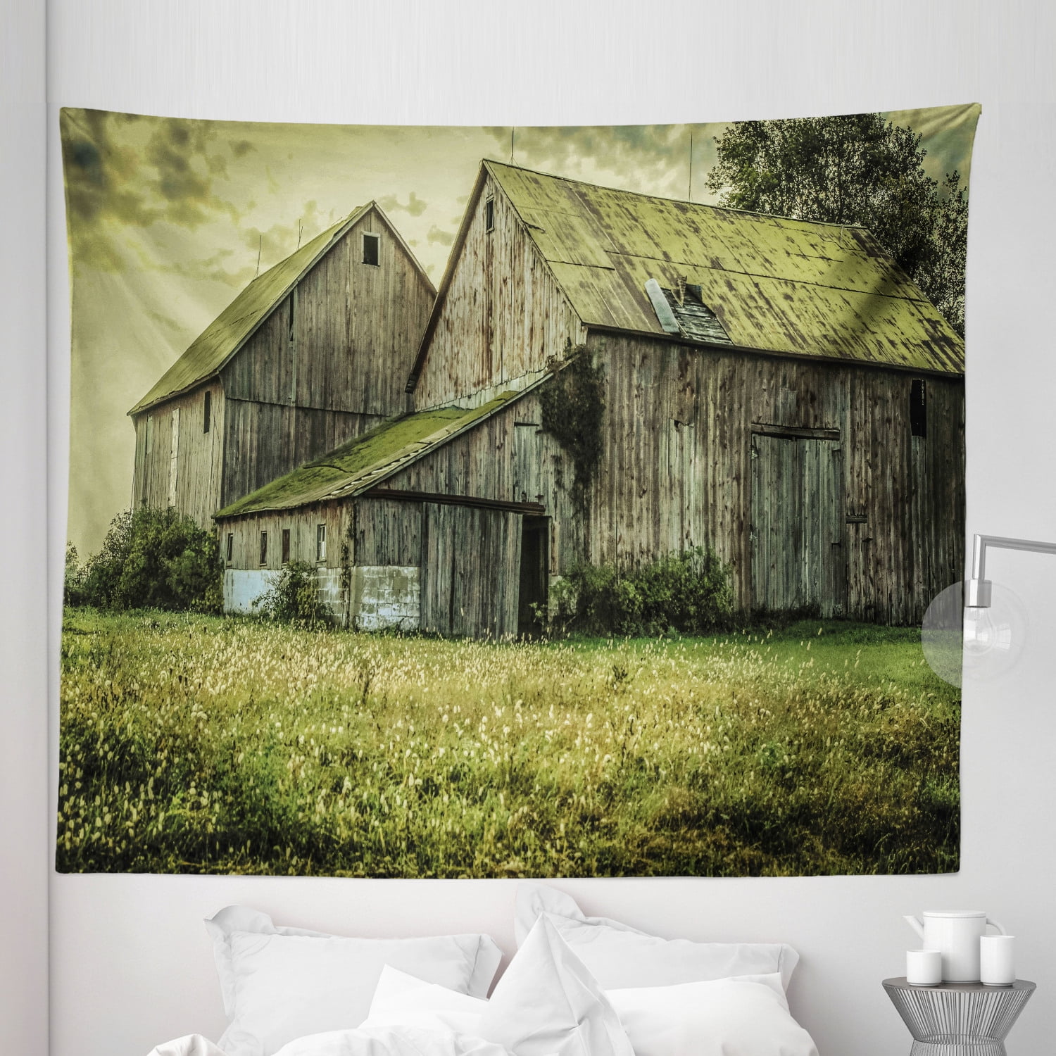 Colorful Tapestry, Farmer Field Barn Warehouse Midwest American Style ...