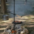 Heavy Duty Swivel Campfire Cooking Grill Grate Over Fire-Pit BBQ Stand ...