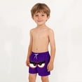Boys' Angry Face Print Swim Trunks, Quick-Dry Elastic Waist Board ...