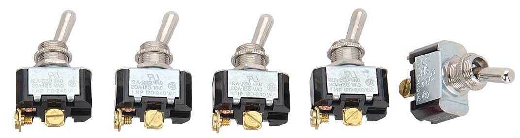 JEGS 11006 Toggle Switch Kit For 5-Toggle Switch Panels #555-11008 and ...