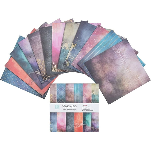 Patterned Paper Pad Scrapbook Paper Pack 24 Sheet Single-Sided Paper ...