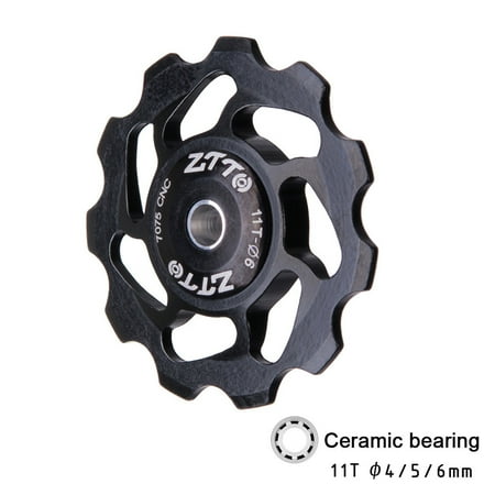 11T MTB Bicycle Rear Derailleur Jockey Wheel Ceramic Bearing Pulley Road Bike Guide Roller 4mm ...