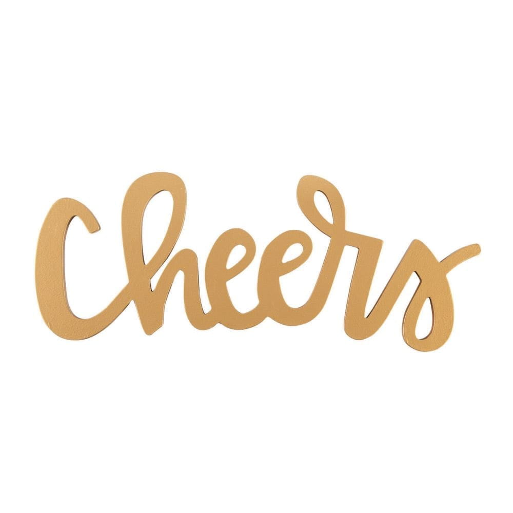 Gold Cheers Calligraphy Cutout Sign - Home Decor - 1 Piece - Walmart.com