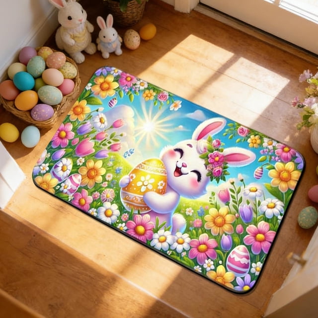 Cheapark Easter entrance door mat absorbent nonslip dirt proof bath mat ...